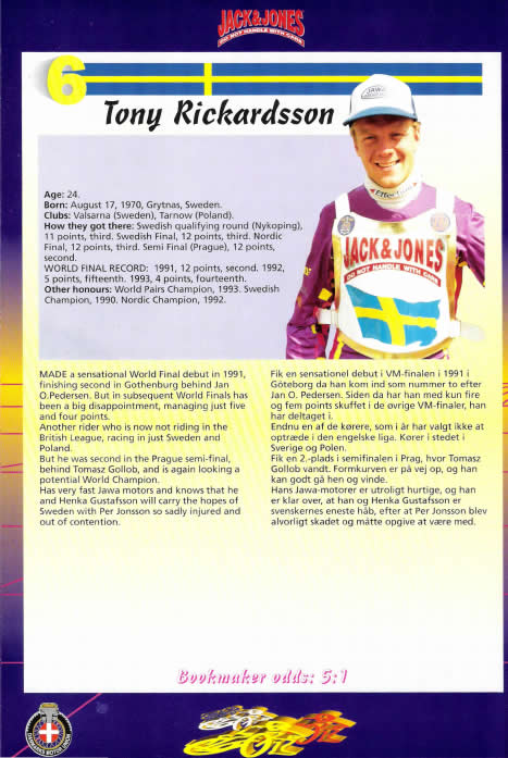 Speedway Archive: World Championships 1994