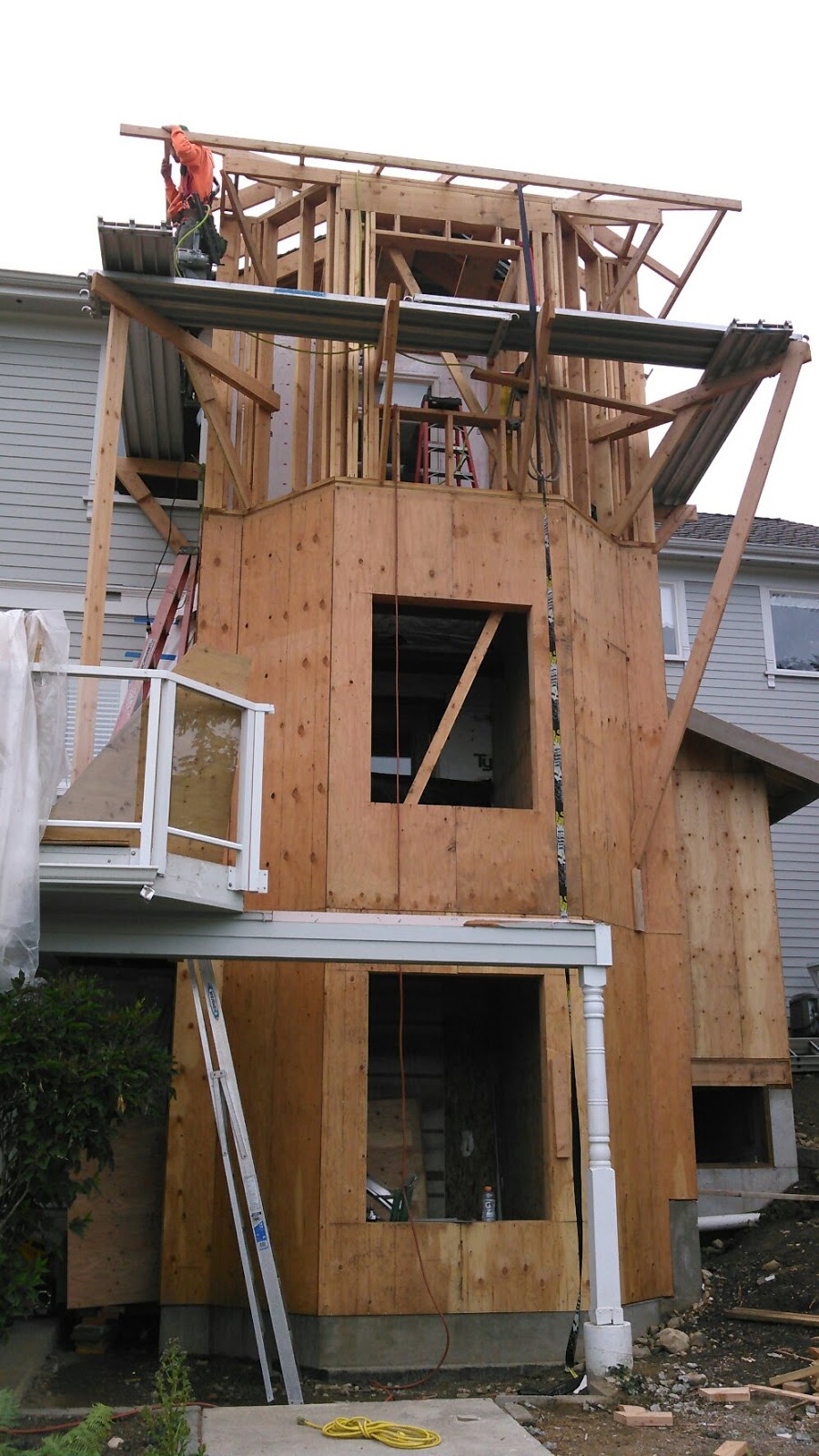 Moceri Construction : Elevator addition; framing in process!