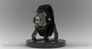 CAD designs by Ivan: Wrist chrono watch (free CAD download file)