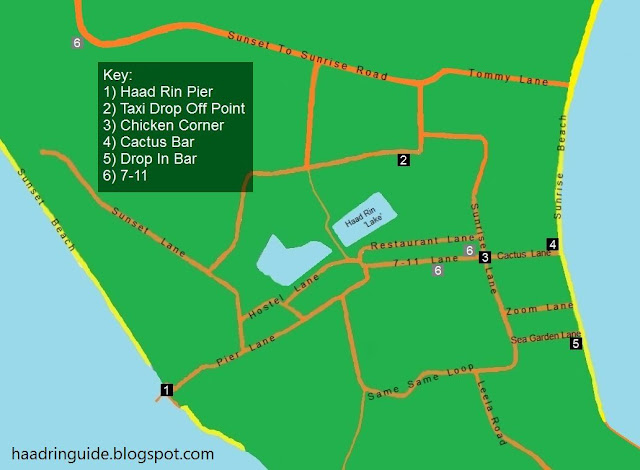 Haad Rin Guide: Basic Map Of Haad Rin