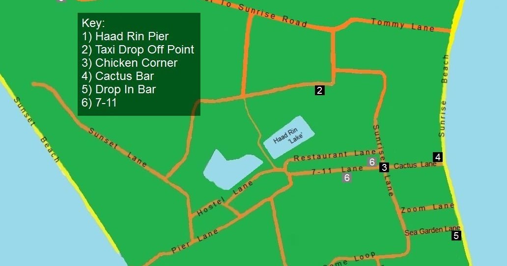 Haad Rin Guide: Basic Map Of Haad Rin