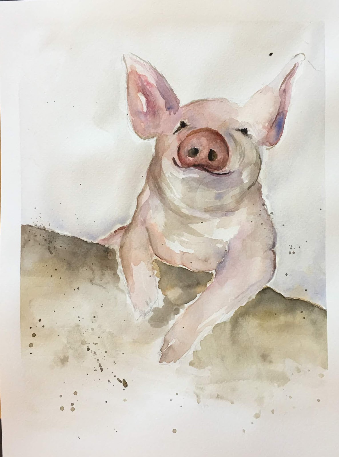 Art Room Britt: Watercolor Pigs - Adult Class