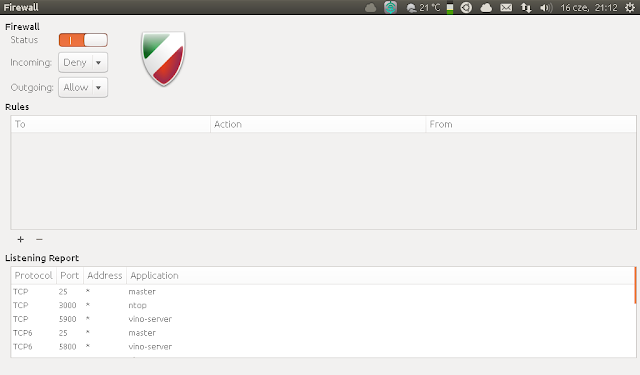 Tandem Windows-Ubuntu: Zapora sieciowa (Firewall) Ubuntu 13.04: Gufw