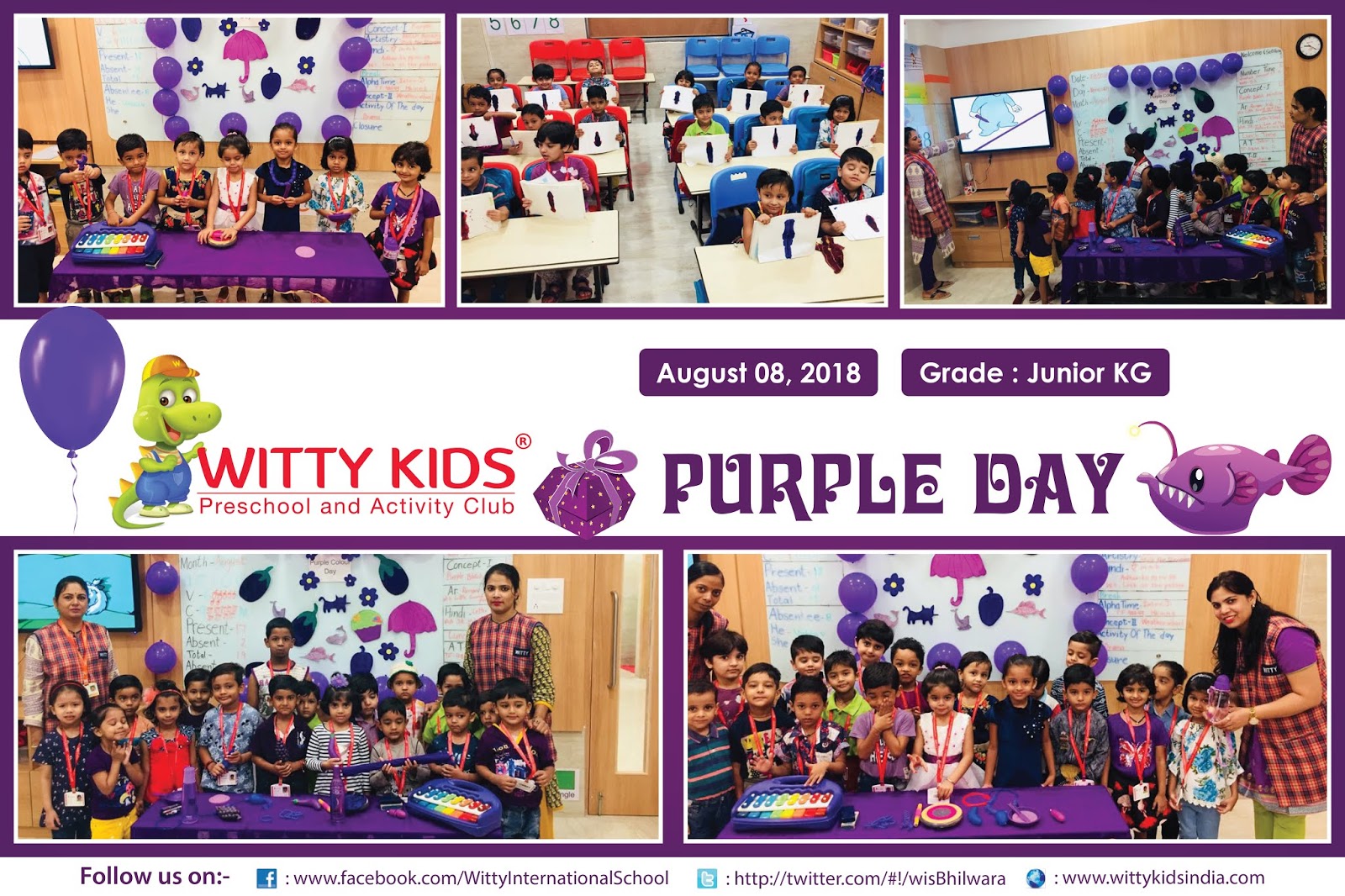 On the top of the World...: Purple Colour Day (Junior KG, Witty Kids ...