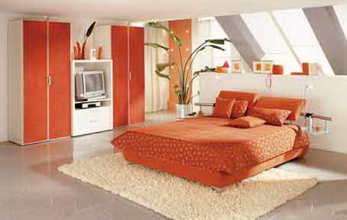 Moderne des idées chambre orange ~ Design Interieur France