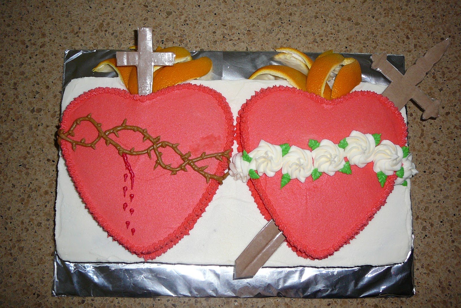 Rise and Bake!: Sacred Heart of Jesus and Immaculate Heart of Mary cakes