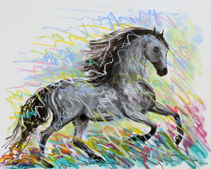California Artwork: Confetti Stallion One, abstract equine art by Carol ...