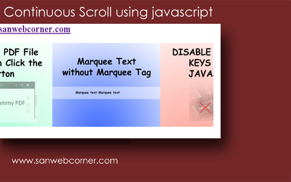 Continuous Image Scroll using Javascript Continuous Image Scroll using Javascript
