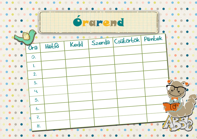 Letölthető órarend 1. ~ Info Mami
