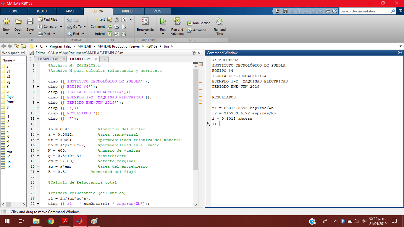 EJERCICIOS CON MATLAB