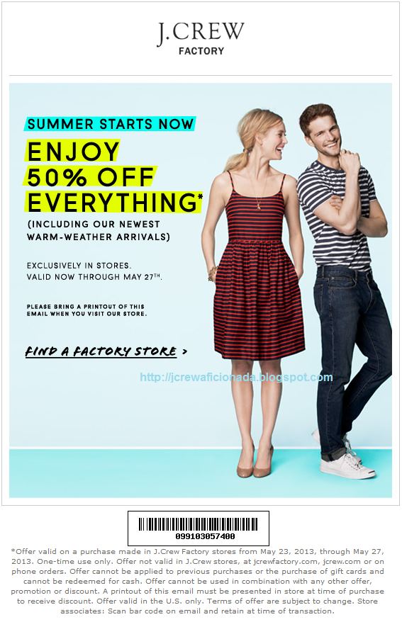J.Crew Aficionada: J.Crew Factory: Get 50% Off {in stores}