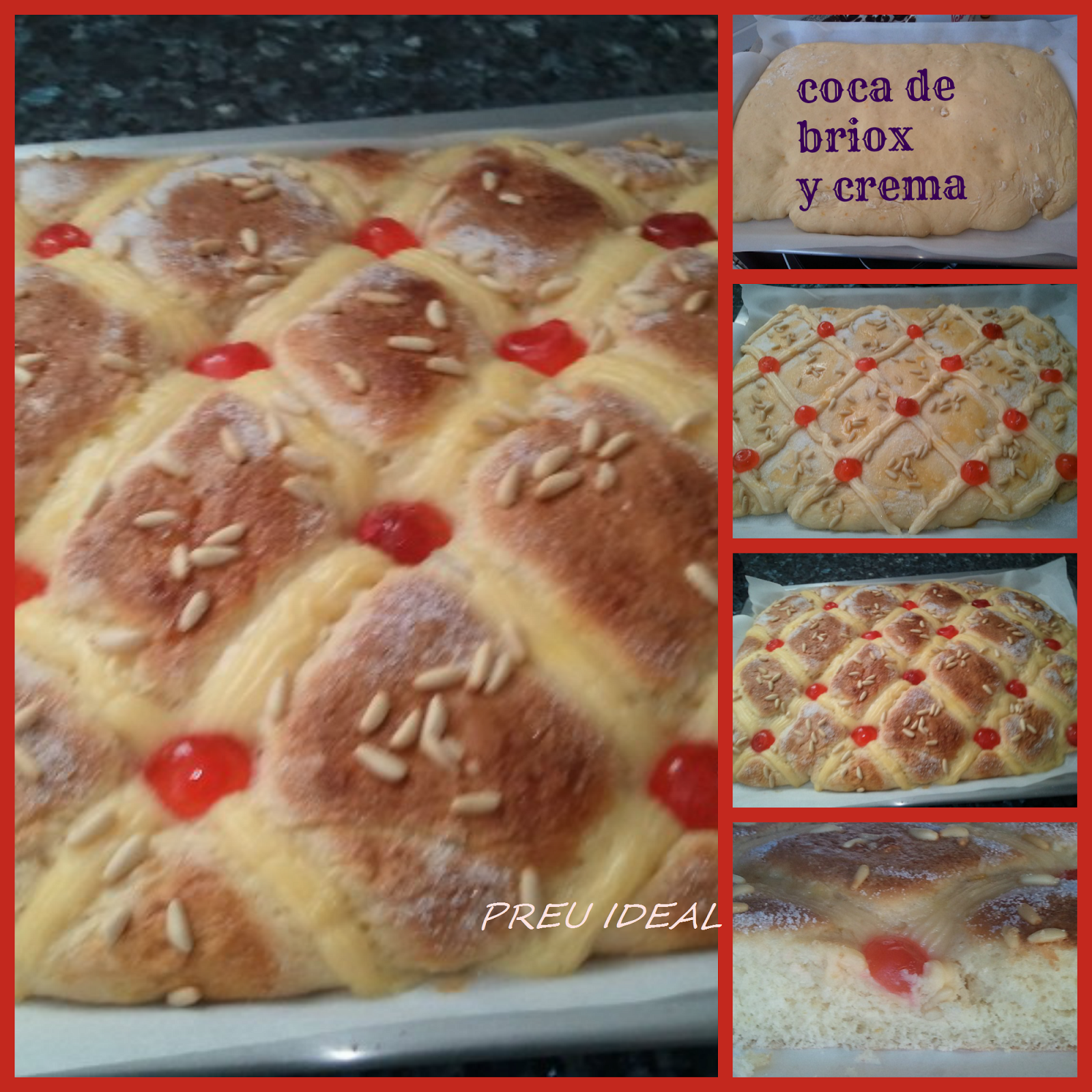 La cocina de Mari: Coca de briox crema y piñones