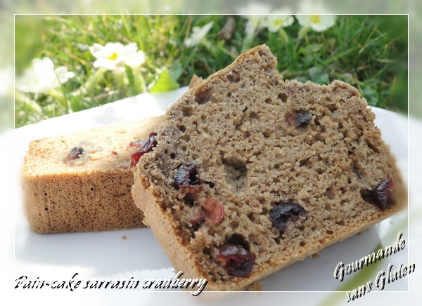 Pain-cake sarrasin cranberry sans gluten