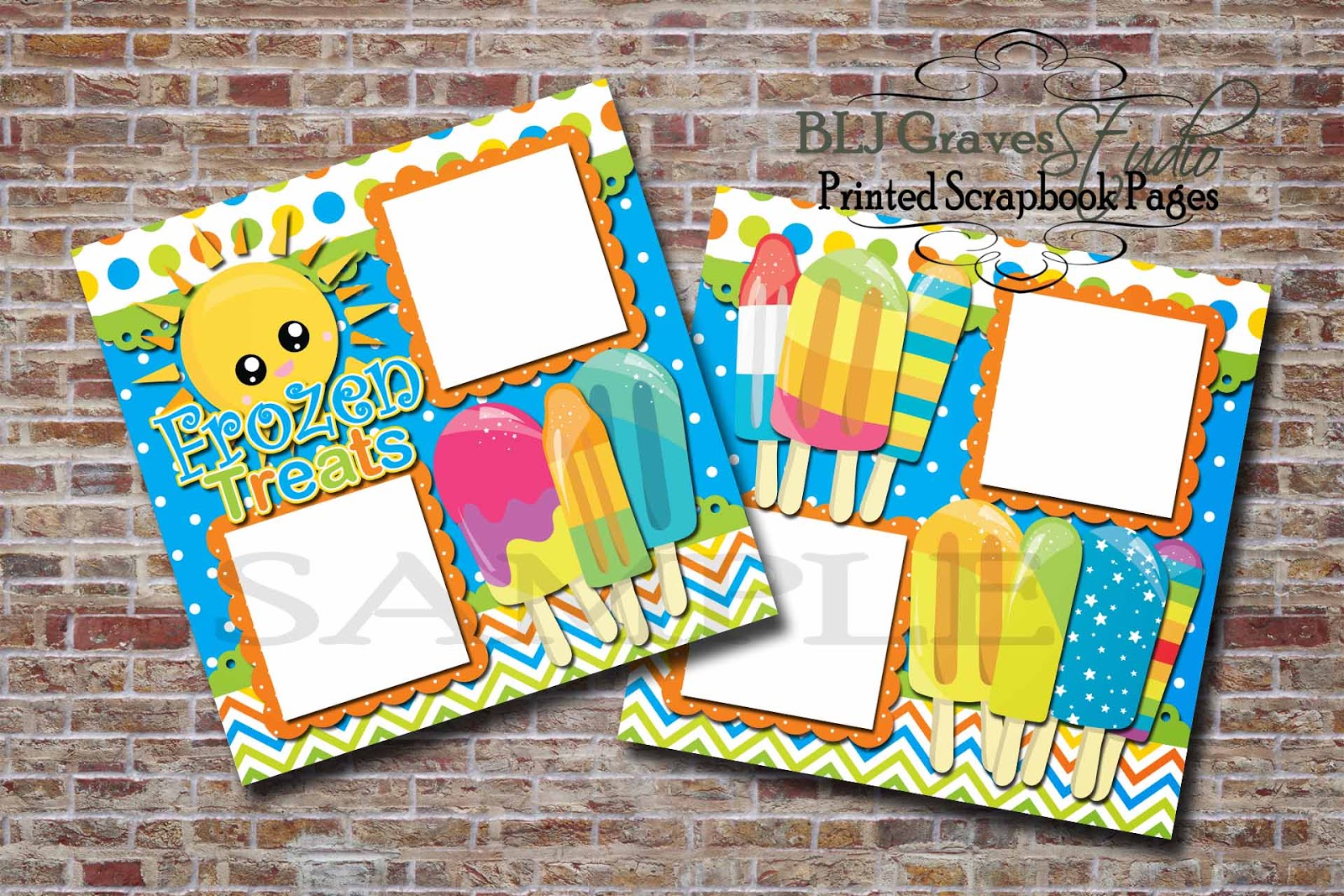 BLJ Graves Studio: Frozen Treats, Ice Cream, Scrapbook Pages