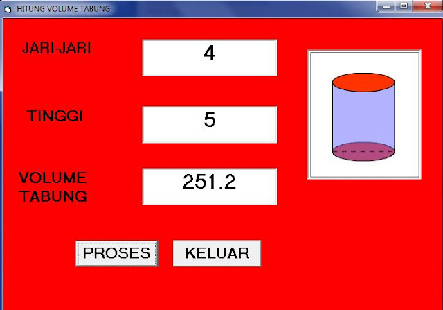 Cara mencari Volume tabung menggunakan visual basic - SINAU BARENG LUR!