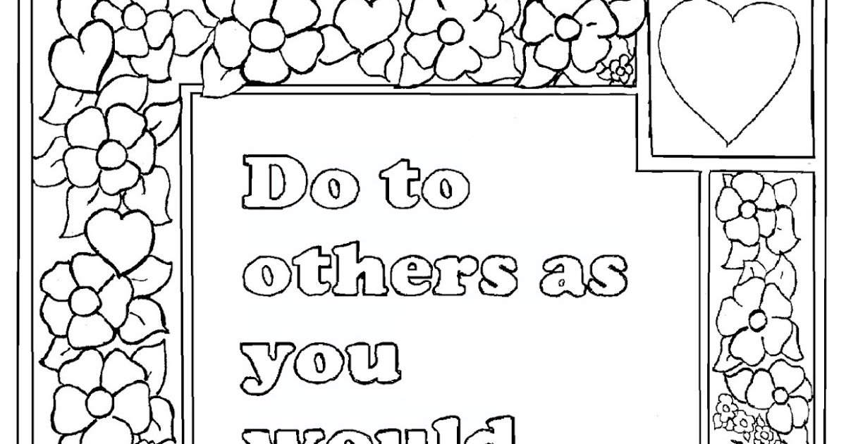 Luke 6 31 Coloring Page Coloring Pages