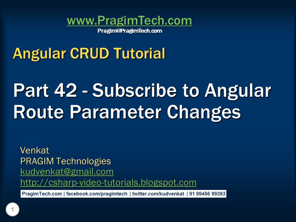 Sql Server Net And C Video Tutorial Subscribe To Angular Route