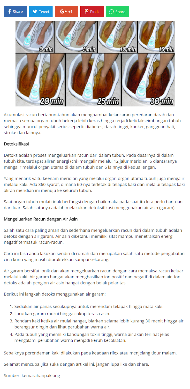 Rendam Kaki Anda Ke Dalam Air Garam Hangat Selama 30 Minit, Anda Akan ...