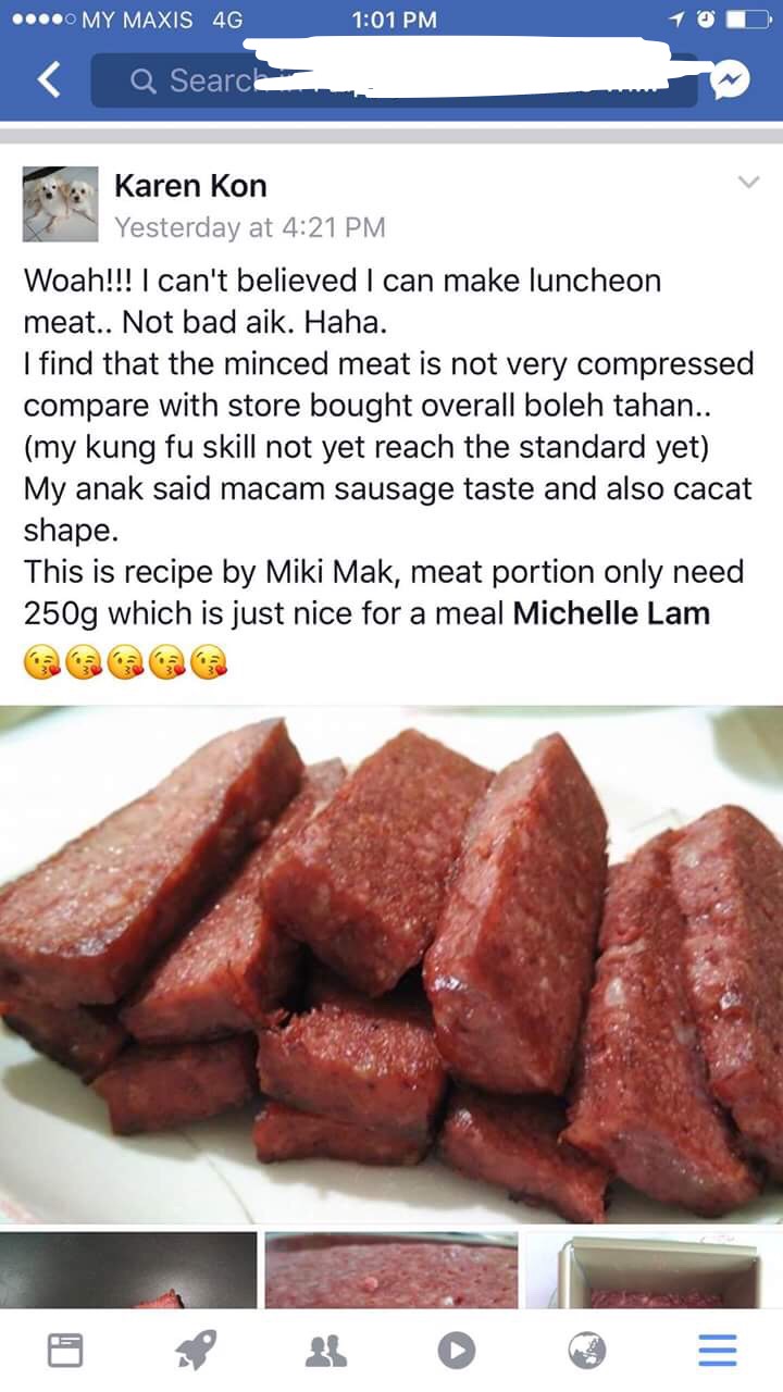 Miki's Food Archives : Homemade Luncheon Meat 自制午餐肉