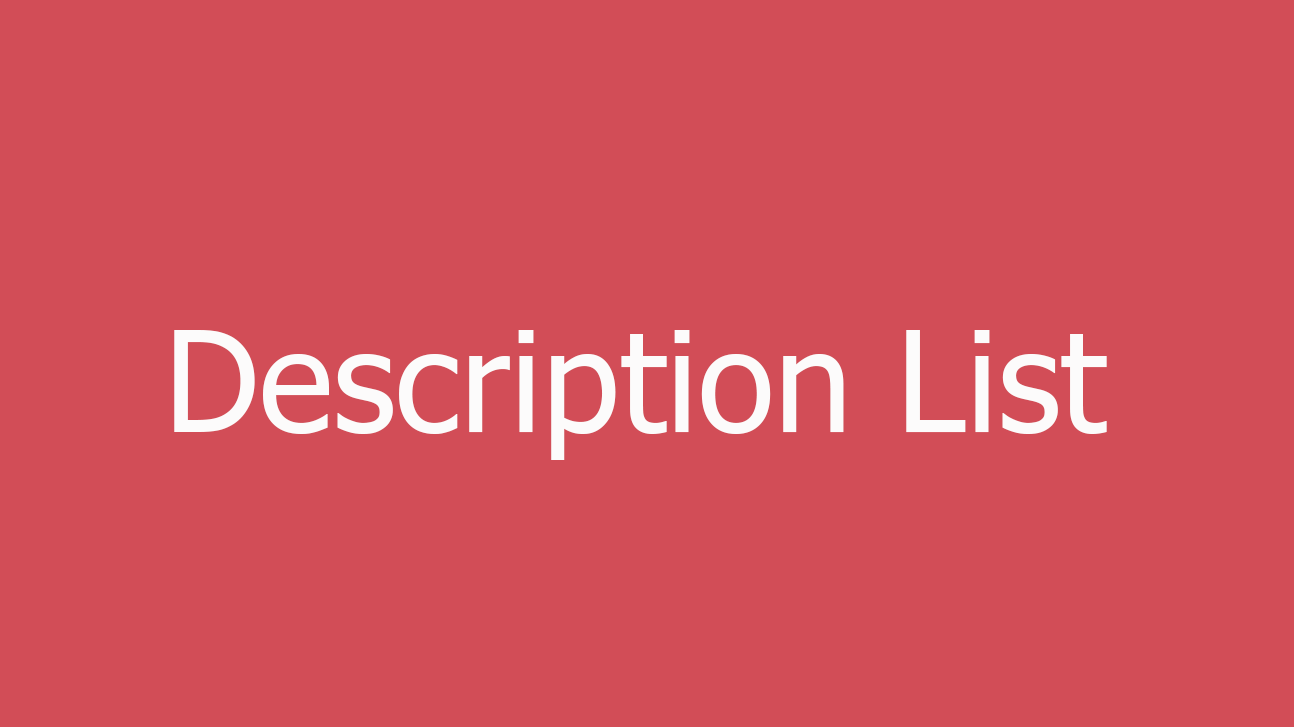 Description List Tag