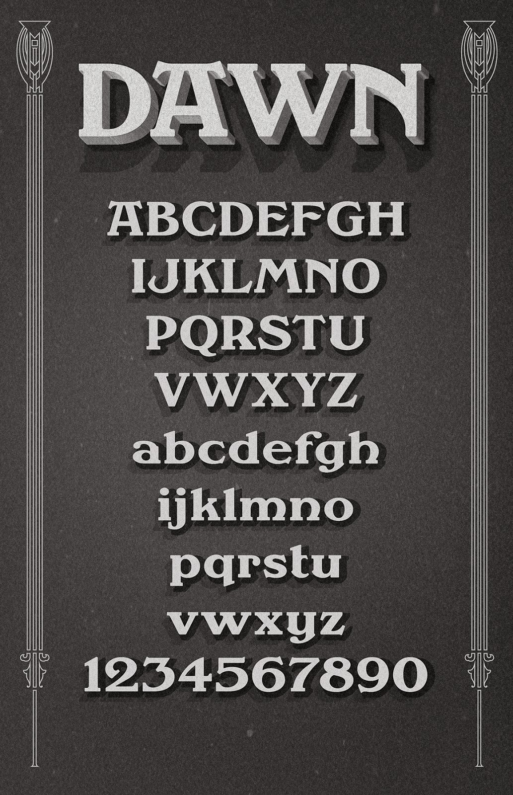 Artist Fonts: Dawn font, by Gary Godby