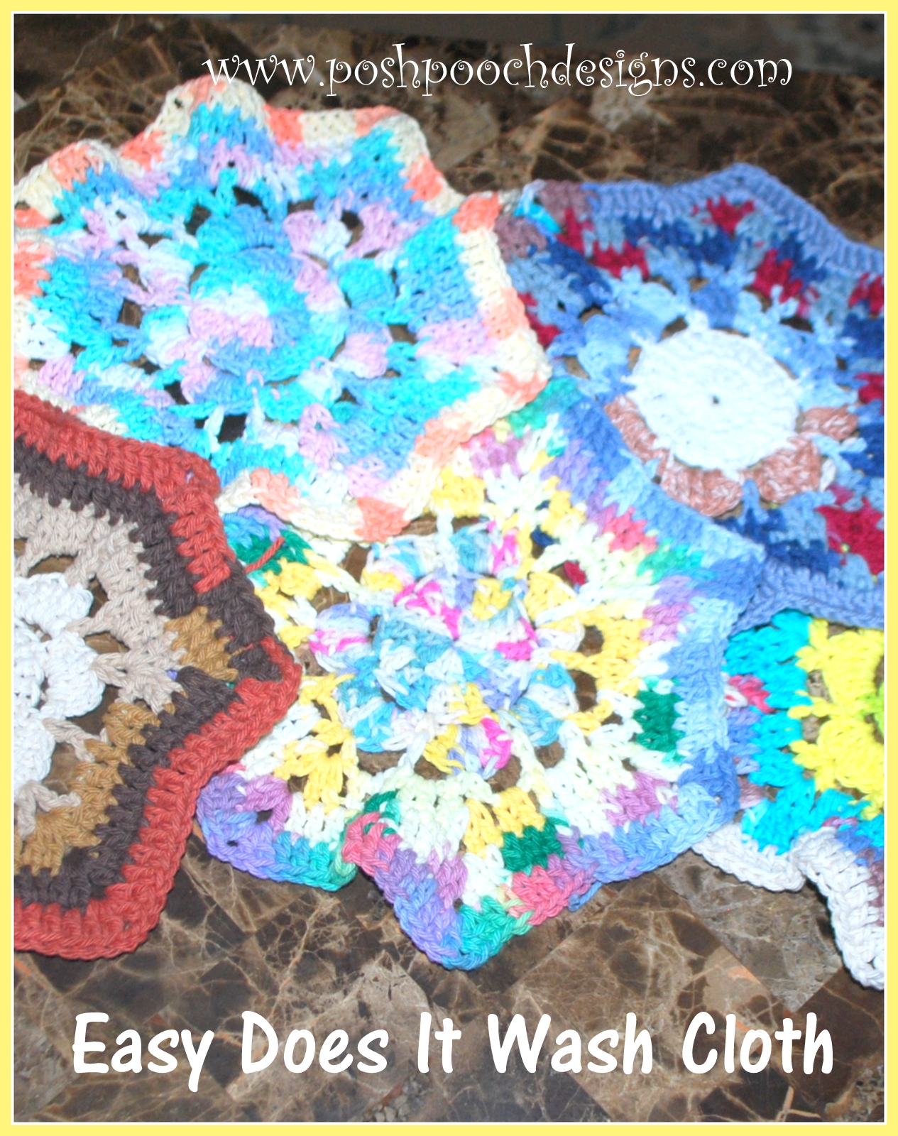 Posh Pooch Designs : Easy Does It Washcloth Free Crochet Pattern and ...