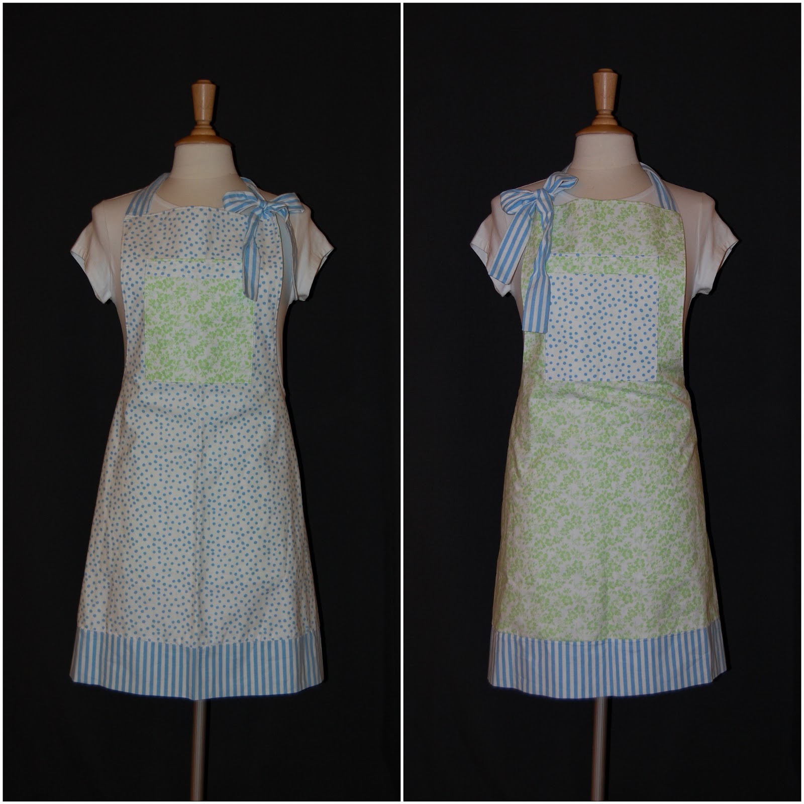 R & B Crafts: Green and Blue Adult Size Aprons