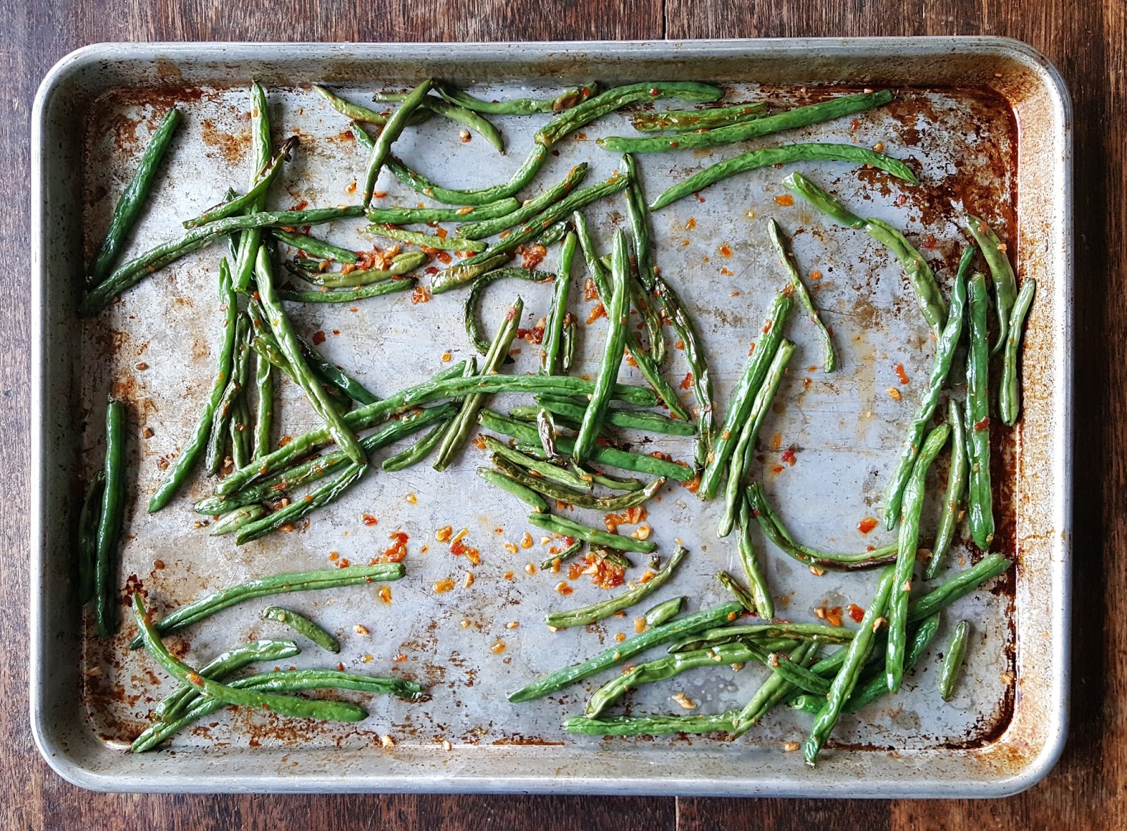 The Scarf and Stripe: happy sad spicy roasted green beans