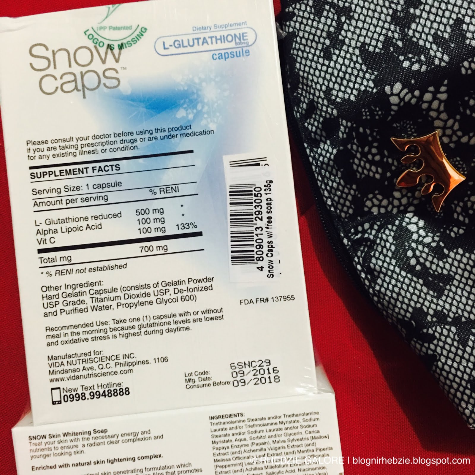 Snow Caps L-Glutathione Review: Unboxing