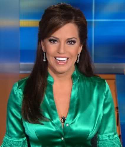Ladies in Satin Blouses: robin meade - green satin blouse