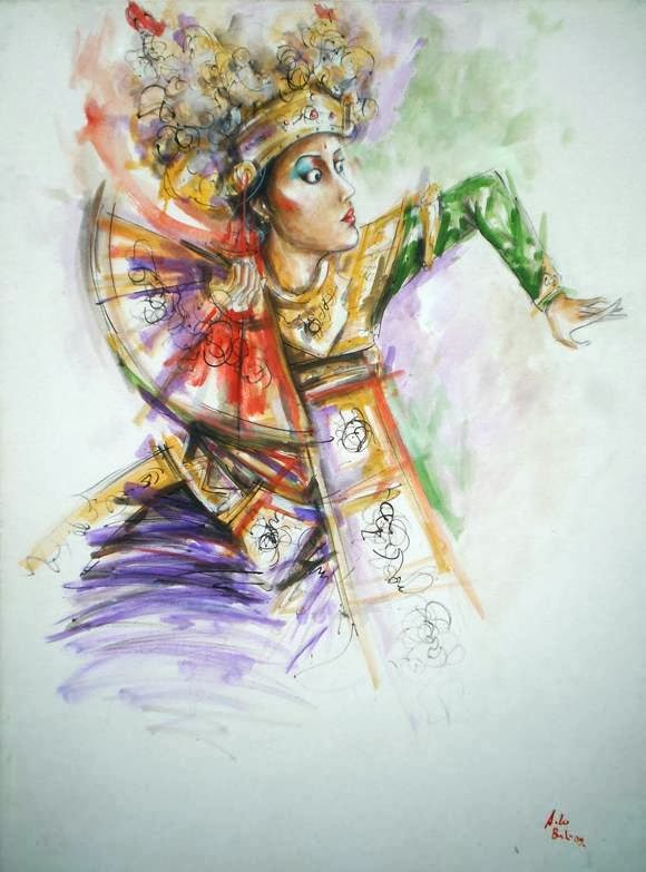 28 Karya Lukisan Tarian Bali yang Artistik - Seni Rupa