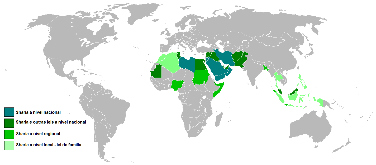 geografia e ensino de geografia | blog: mapa da Sharia no mundo actual