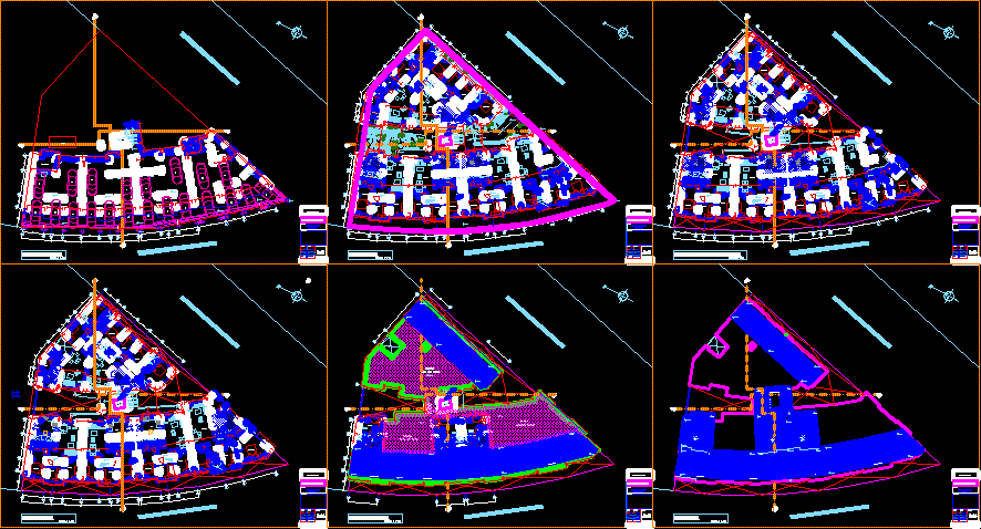 Plan Autocad d'un complexe d'habitation dwg ~ Engineering et Architecture
