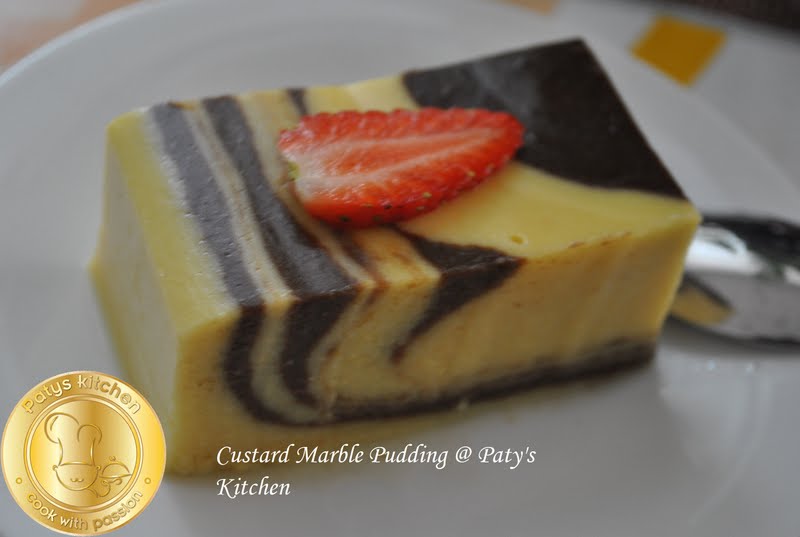 PATYSKITCHEN: CUSTARD MARBLE PUDDING