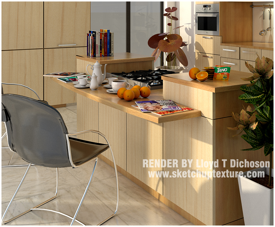 SKETCHUP TEXTURE: FREE SKETCHUP 3D SCENE KITCHEN AREA