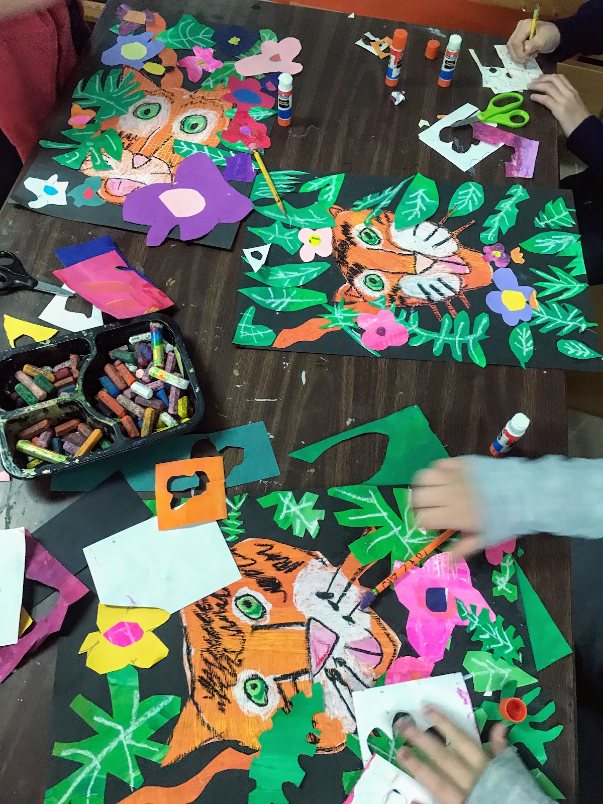 Elements of the Art Room: 3rd Grade Painted Paper Tiger Collage