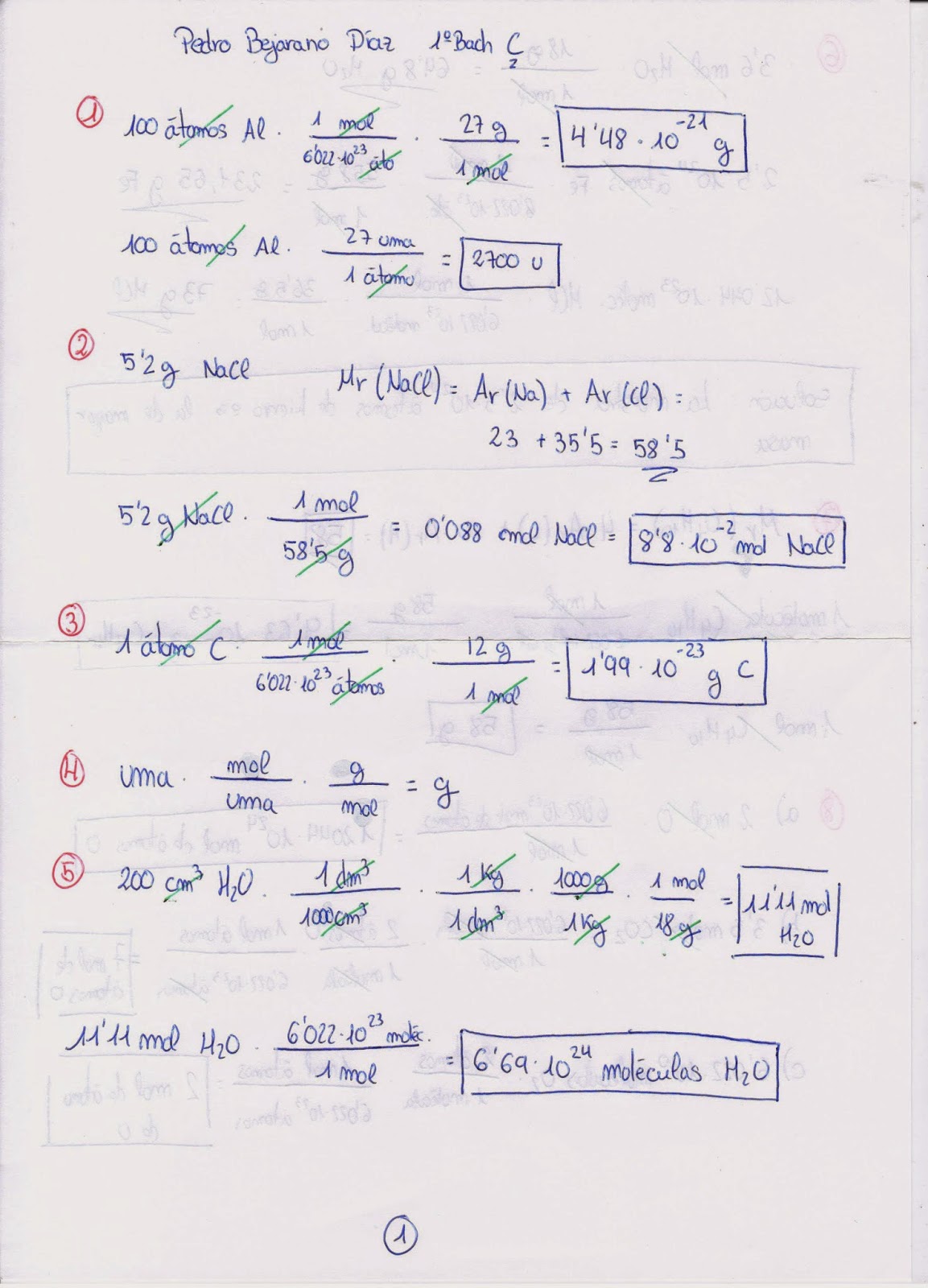 Física y Química. ESO y Bachillerato: ACTIVIDADES MOLES