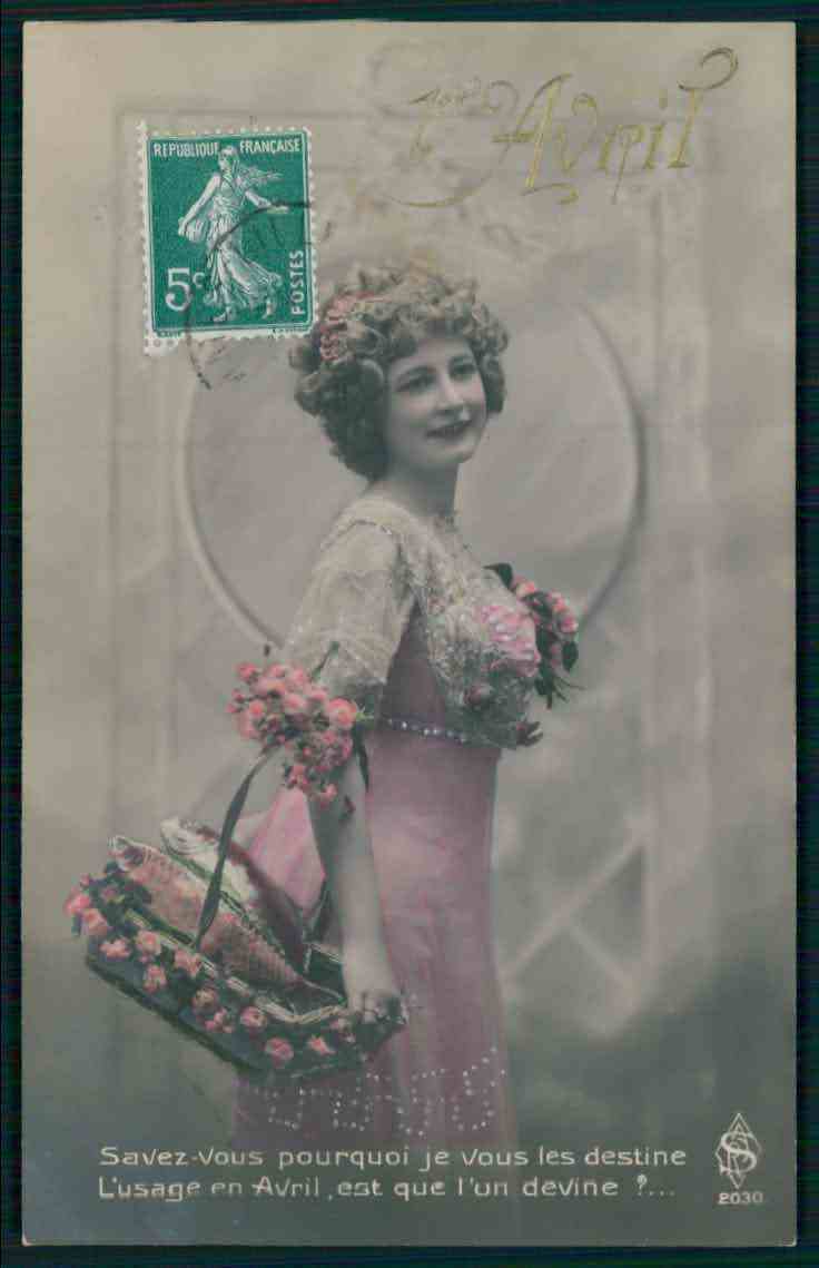 27 April Fools' Day Postcards of the 1910s Featuring Lucky Fish Pretty ...