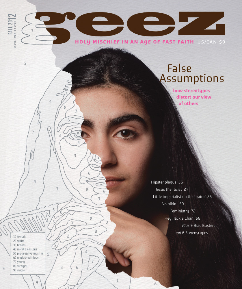 Darryl Brown design and illustration: Geez 27 (the stereotype issue) cover
