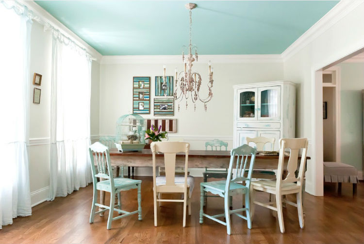 Eye For Design: Decorate With Boldly Painted Contrast Ceilings