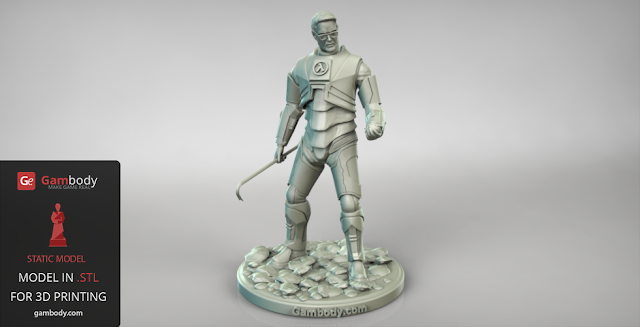 Gordon Freeman 3D Models with Crowbar and Gravity gun | 3D Models by ...