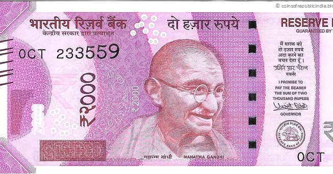 Republic India Coins, Proof Set, Currencies: Two Thousand Rupee Note ...