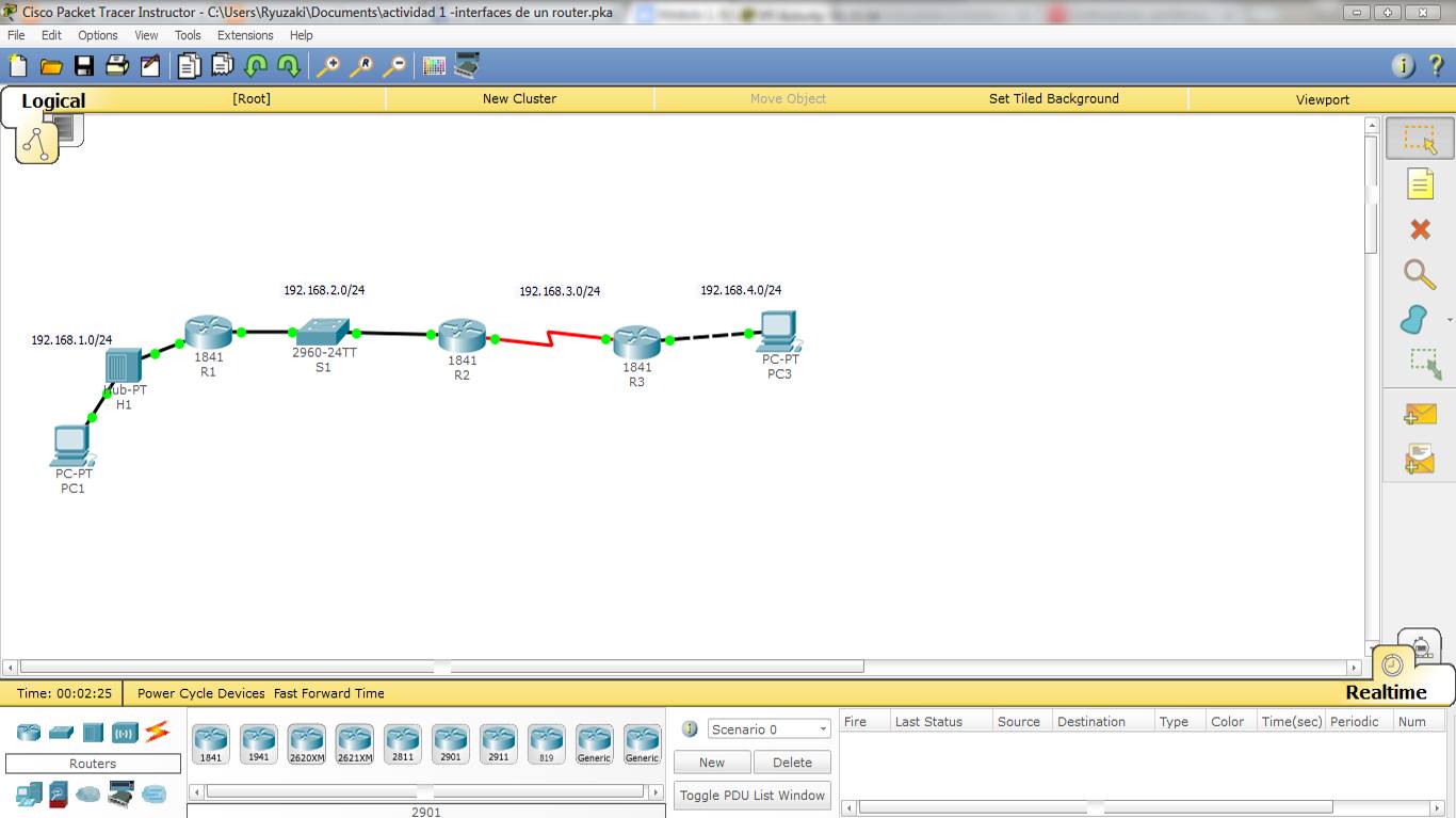 CONMUTACION REDES DE DATOS CCNA II: Practica 1.- Interfaces de un router