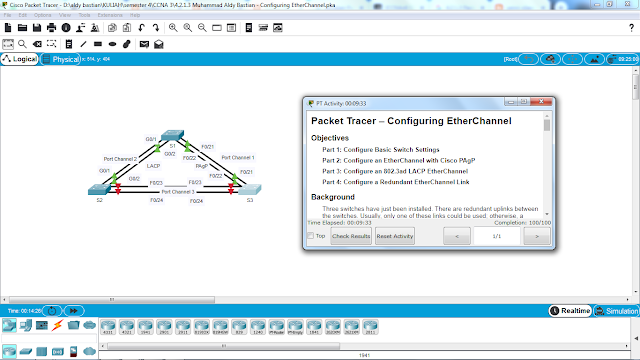 4.2.1.3 Packet Tracer – Configuring EtherChannel