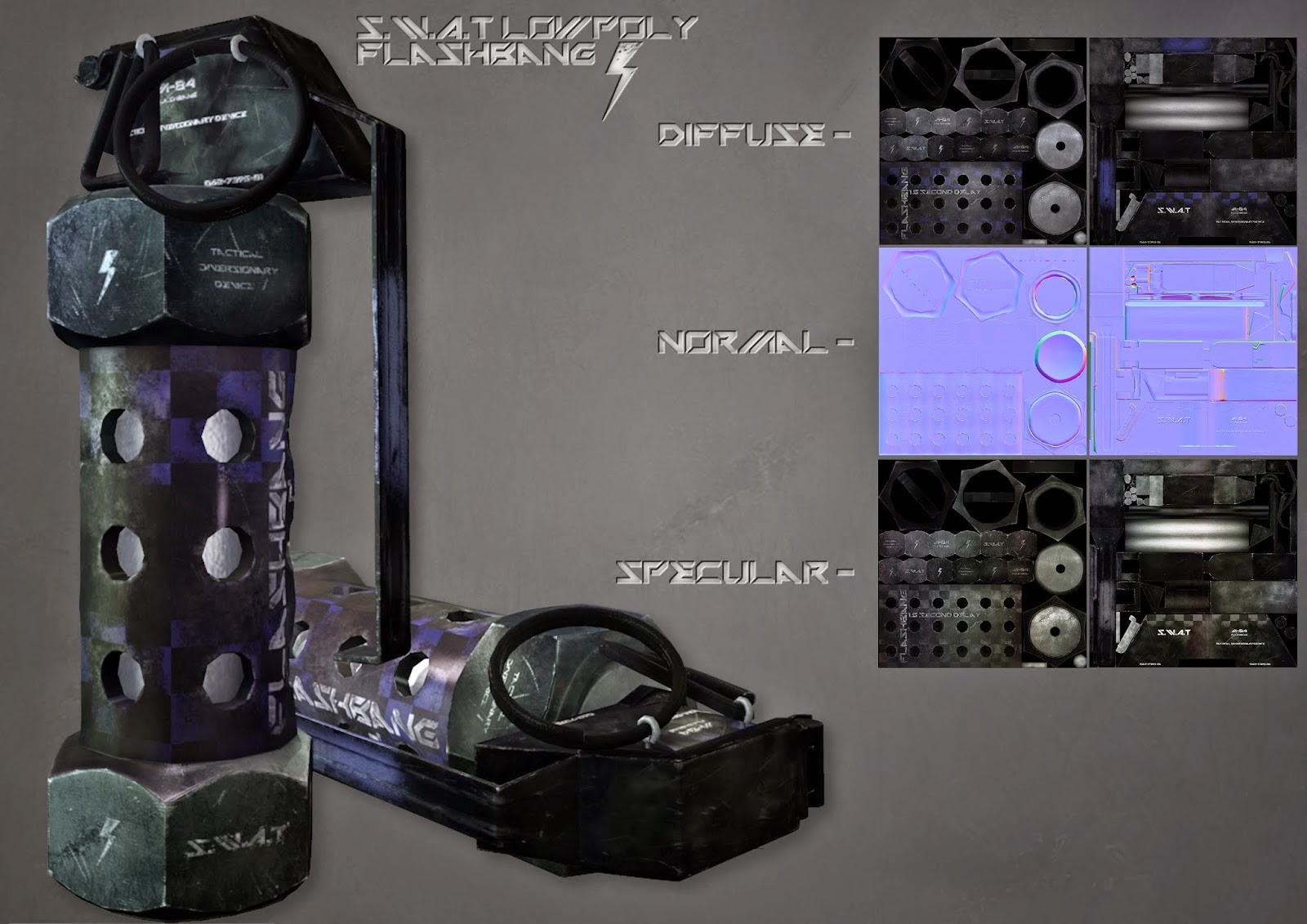 Jamie Stubbs CG Artist: SWAT Lowpoly M84 Flash Bang