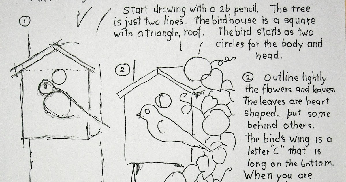 How to Draw Worksheets for The Young Artist: How To Draw A Birdhouse ...