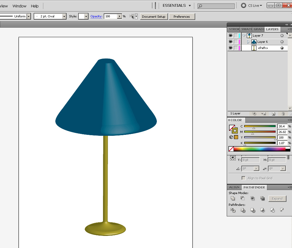 Queen of Graphics: Tutorial: How to do a 3D Table Lamp in Illustrator