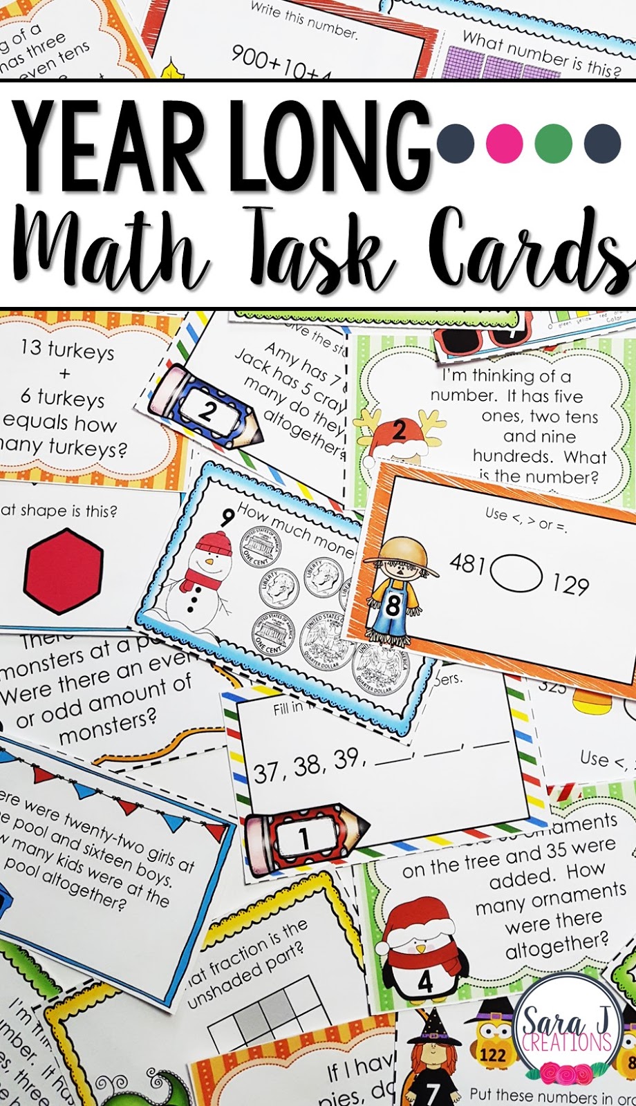 Task Cards All Year Long | Sara J Creations