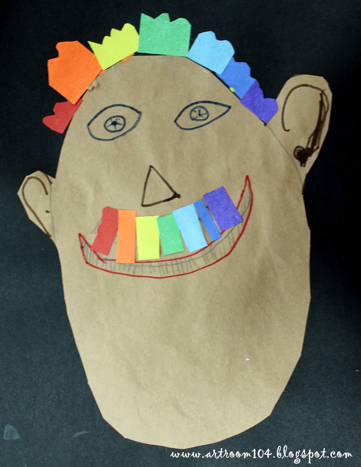 Art Room 104: Roy G. Biv Collage Portraits