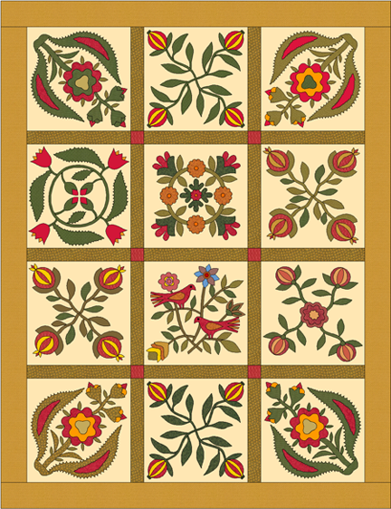 Civil War Quilts: Appliqued Sampler: The Typical Civil War Quilt?